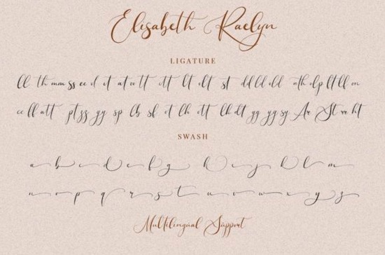 Elisabeth Raelyn font - Fontspace.io