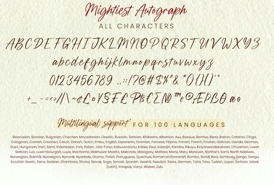 Mightiest Autograph Font - Fontspace.io