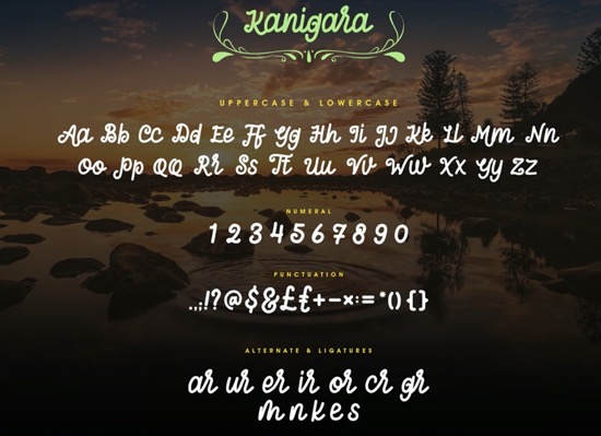 Kanigara Font - Fontspace.io