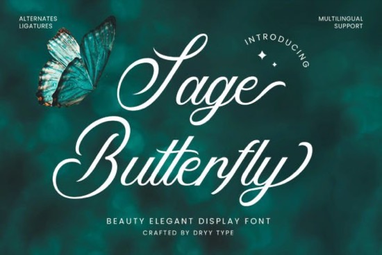 Sage Butterfly Font - Fontspace.io