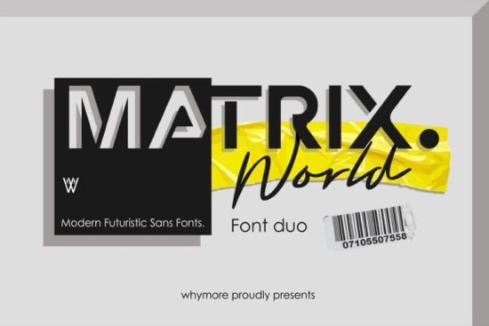 Matrix World Font Duo - Fontspace.io